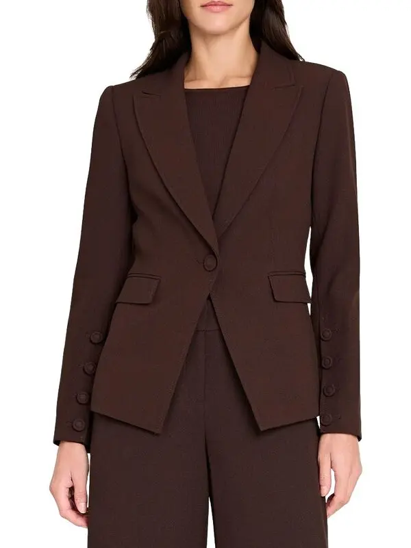TAHARI ASL One-button Blazer - Espresso