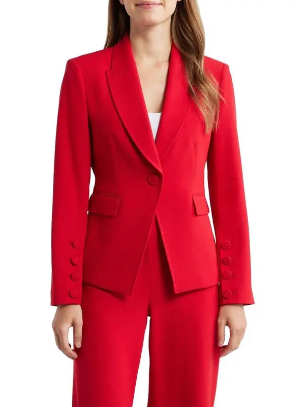 TAHARI ASL One-button Blazer - Lipstick