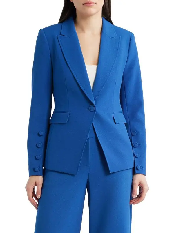 TAHARI ASL One-button Blazer - Riverside Blue