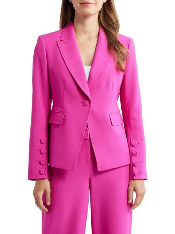 TAHARI ASL One-button Blazer - Shocking Pink