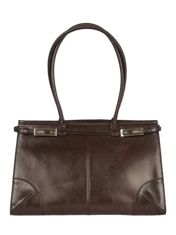 Jeffrey Campbell Palomino Leather Satchel - Brown