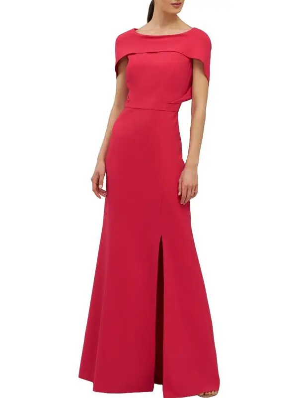 KAY UNGER Tamara Capelet Mermaid Gown - Lipstick