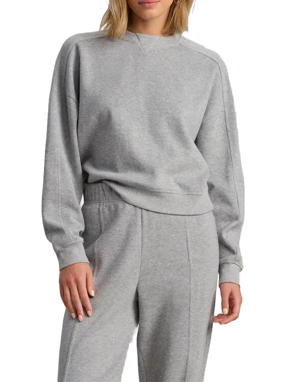 RHONE Signature Crewneck Rib Sweatshirt - Heather Gray
