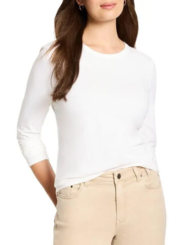 NIC+ZOE Perfect Knit Long Sleeve Top - Paper White