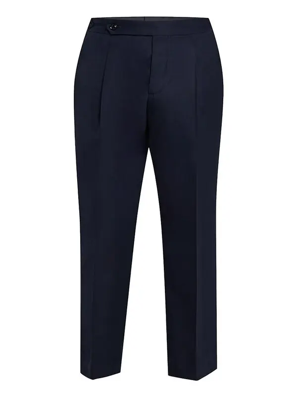 Brunello Cucinelli Side-tab Pleated Trousers - Navy