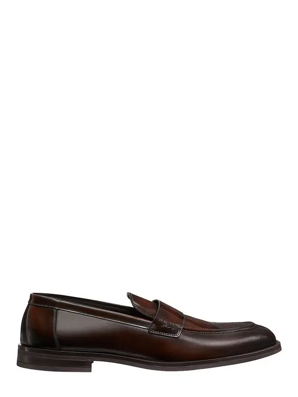 STUART WEITZMAN Club Brushed Leather Loafers - Cognac