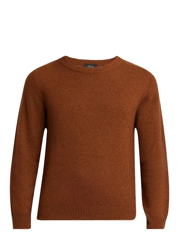 Brioni Crewneck Cashmere And Silk Knit Sweater - Brown