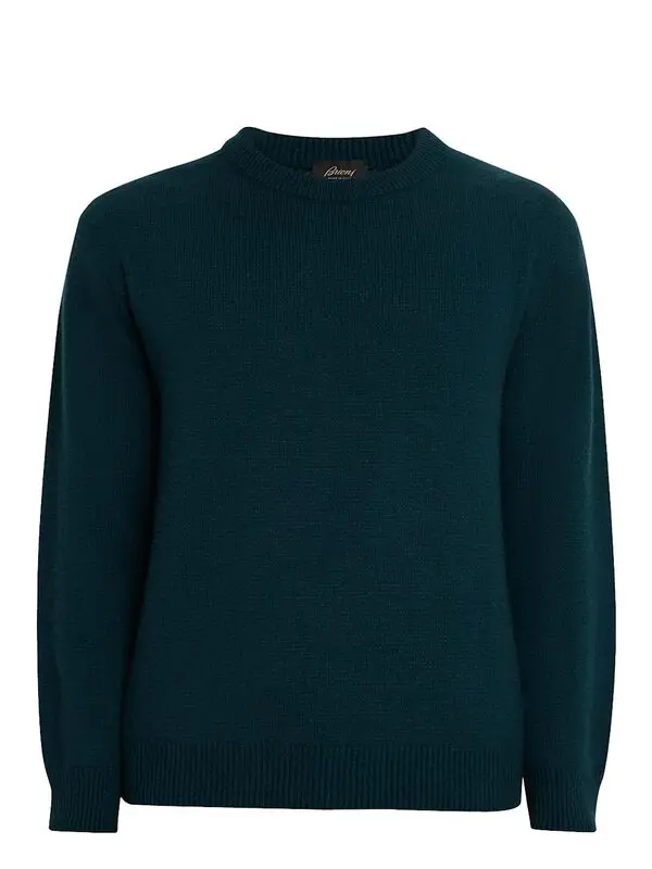 Brioni Crewneck Cashmere And Silk Knit Sweater - Jaguar Gre