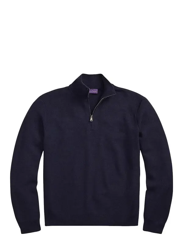 Ralph Lauren Wool Half-zip Polo Sweater - Navy