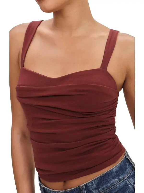 REFORMATION Trish Ruched Tank - Chianti