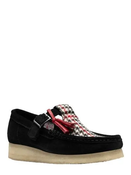 Clarks Wallabee T-bar Loafer - Black Tweedcombi