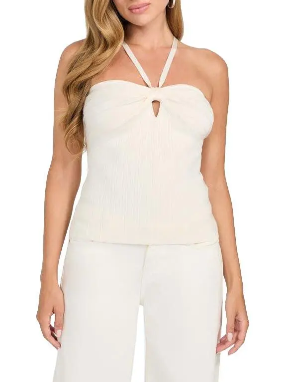 Guess Sofie Mirage Halter Sweater Tank - White Ivory