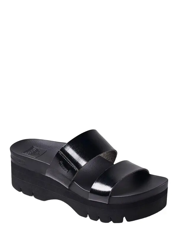 Reef Vista Hi Platform Sandal - Black Patent