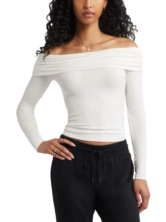 Bp. Rib Off-the-shoulder Top - Ivory