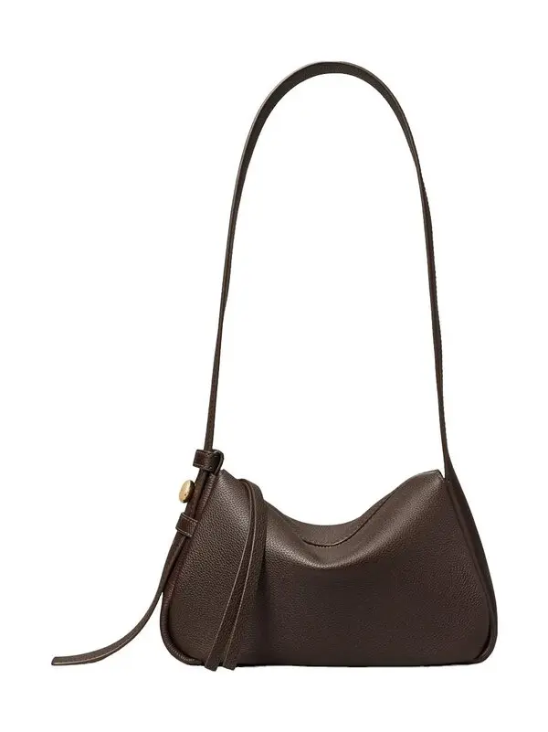 Tory Burch Small Romy Leather Shoulder Bag - Deep Brown