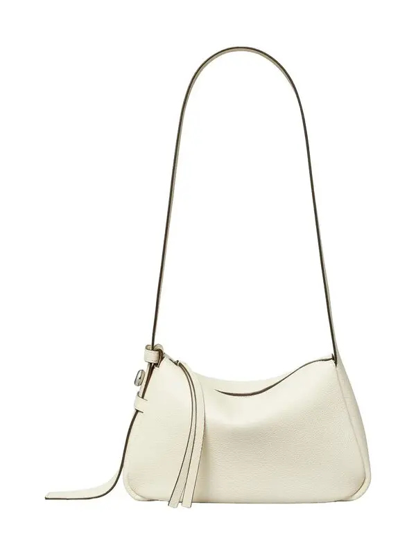 Tory Burch Small Romy Leather Shoulder Bag - Light Cream