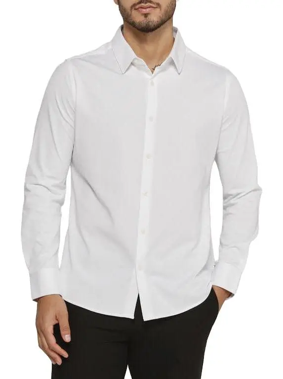 7 Diamonds Girona Solid Performance Button-up Shirt - White