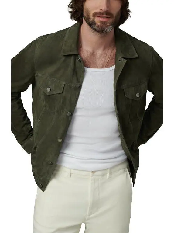 Joe's Jeans Suede Trucker Jacket - Dusty Olive