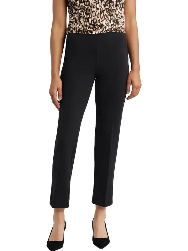 Anne Klein High Waist Ankle Pull-on Pants - Anne Black