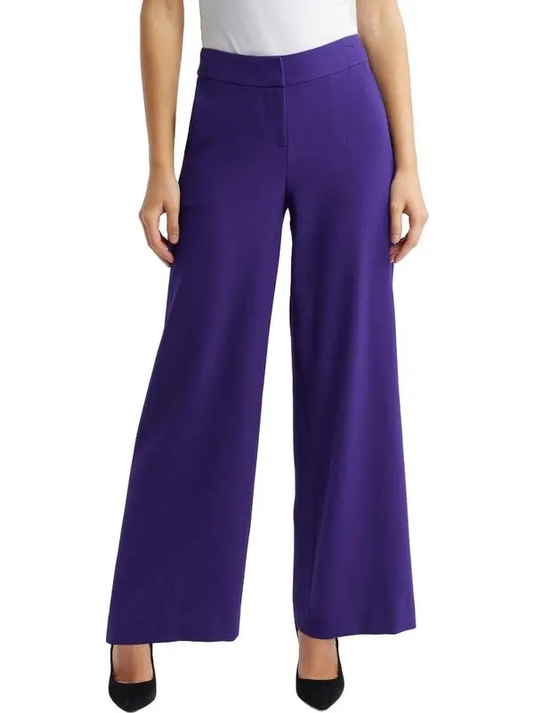 TAHARI ASL Wide Leg Pants - Regal Purple