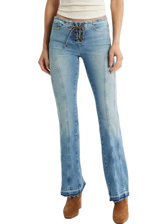 Free People Dust In Glory Flare Jeans - Indigo