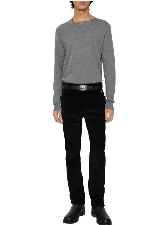 Burberry Slim-fit Corduroy Trousers - Black