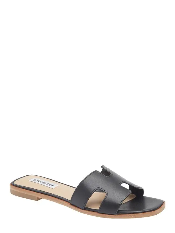 Steve Madden Hadyn Slide Sandal - Black Leather