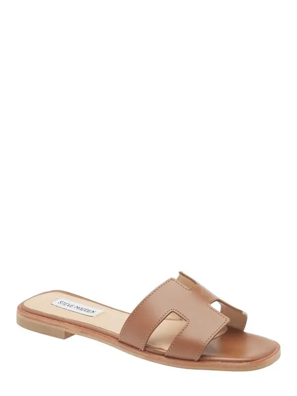 Steve Madden Hadyn Slide Sandal - Cognac Leather