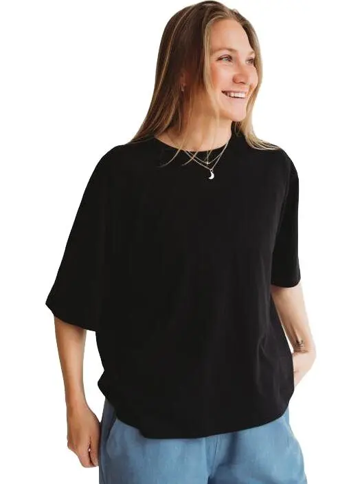 TURTLEDOVE LONDON Organic Cotton Elsie Oversized T-shirt - Black