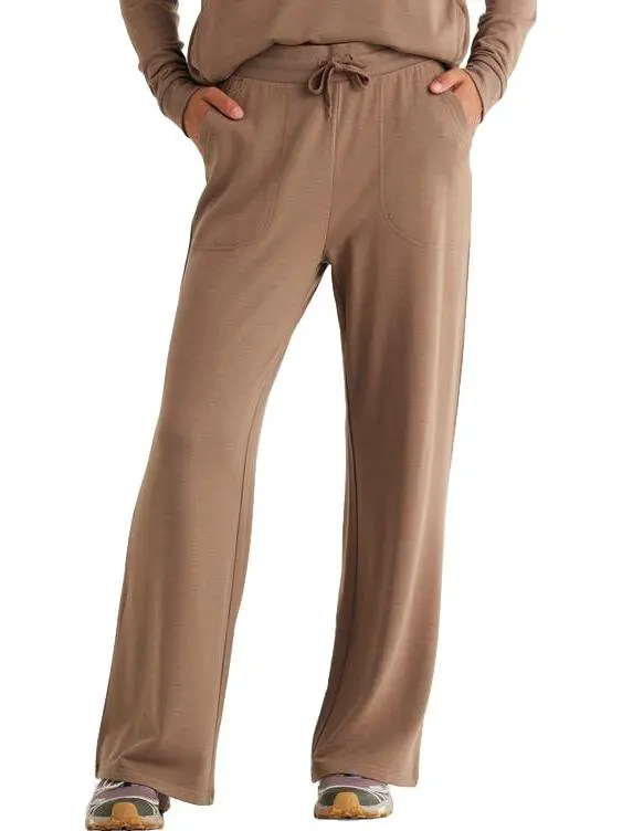 FREE FLY Lightweight Fleece Wide Leg Pants - Fossil