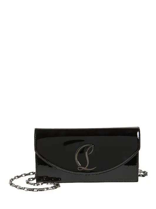 CHRISTIAN LOUBOUTIN Loubi54 Patent Leather Clutch - Black/gun Metal