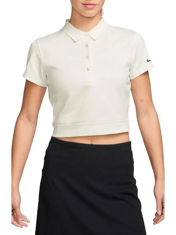 Nike Crop Cotton Blend Golf Polo - Sail/black