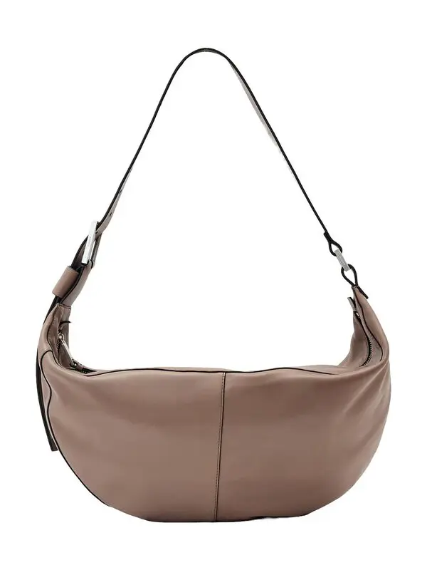 ALLSAINTS Luna Leather Shoulder Bag - Mocha Brown