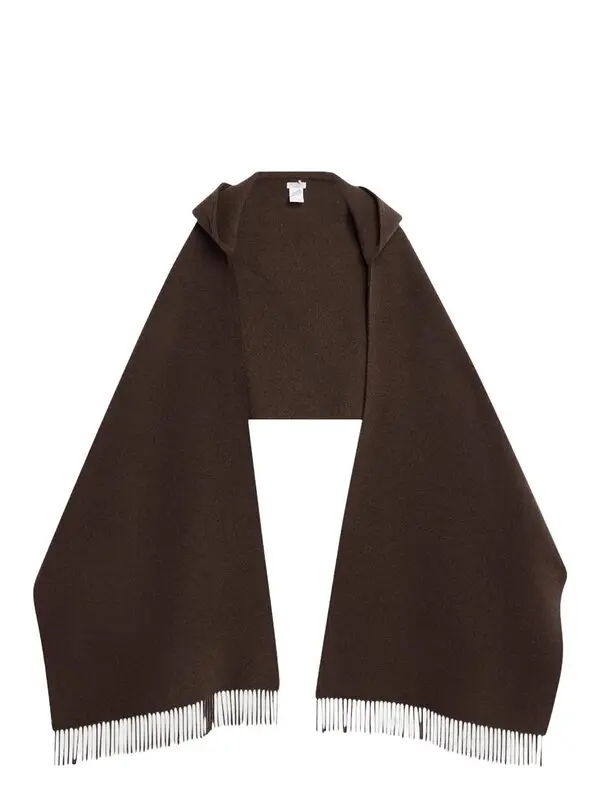 Brunello Cucinelli Wool-cashmere Fringed Cape Scarf - Cmarr Brown