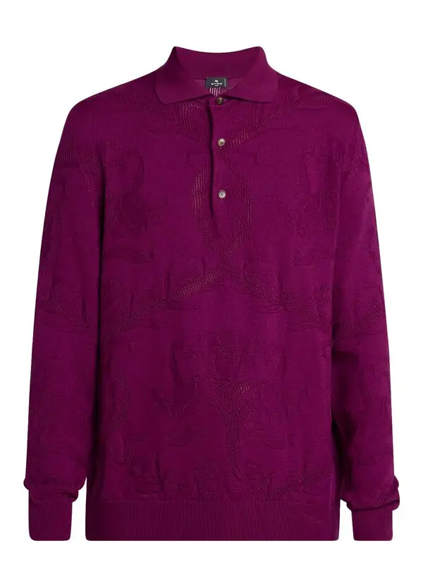 Etro Paisley Jacquard Crewneck Sweater - Burgundy 9