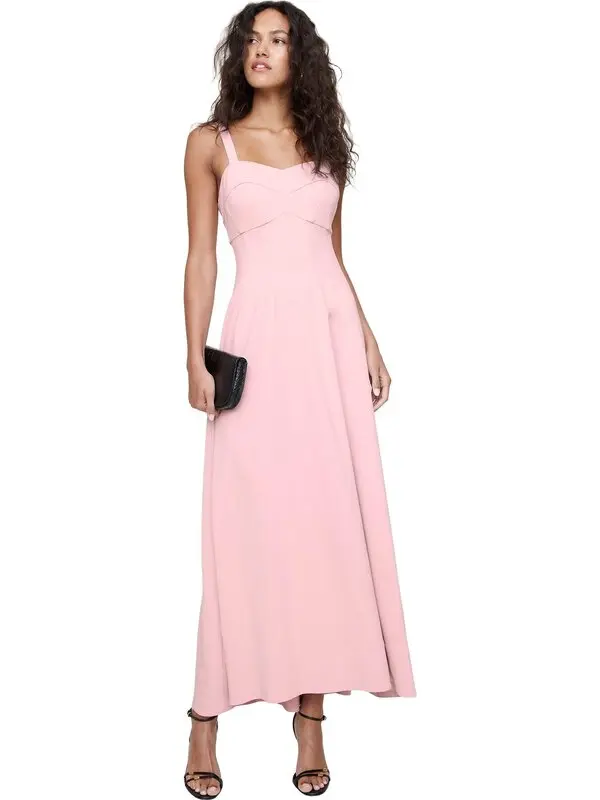 Banana Republic Stretch-sateen Sweetheart Maxi Dress - Dusty Rose Pink