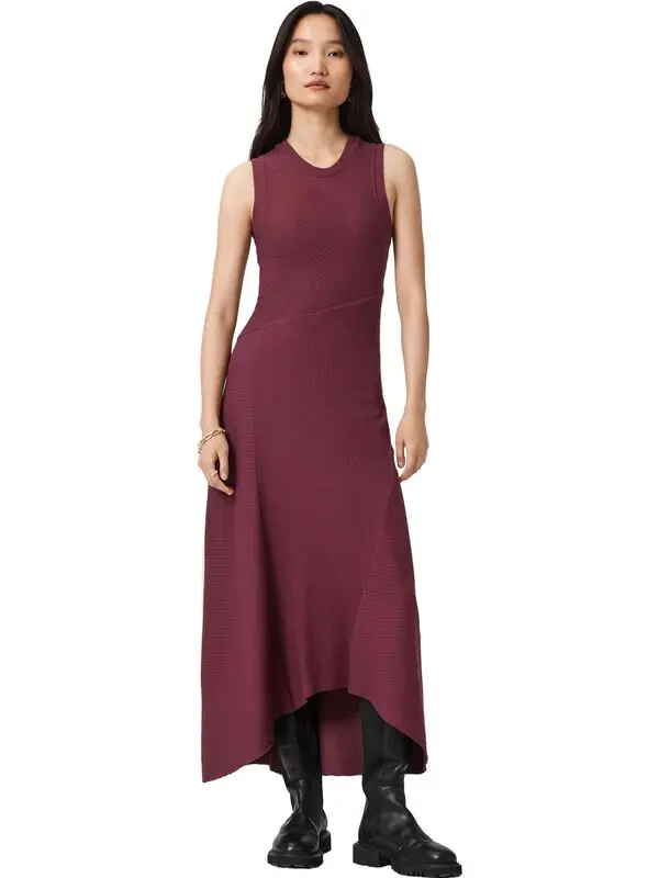 ALLSAINTS Gia Slim Fit Maxi Dress - Red