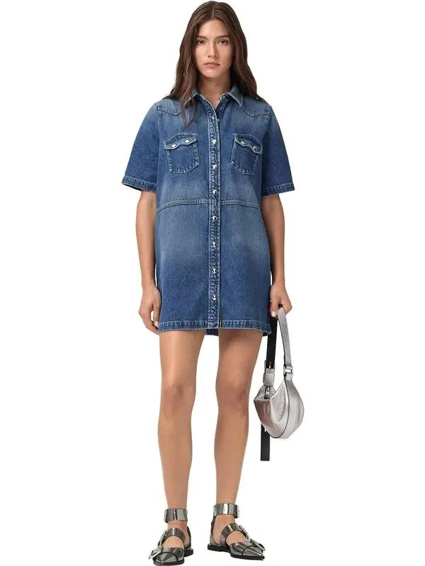 ALLSAINTS Rock Denim Mini Dress - Blue