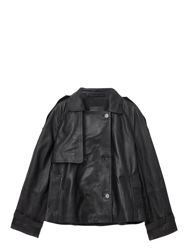 ALLSAINTS Reed Cropped Leather Trench - Black