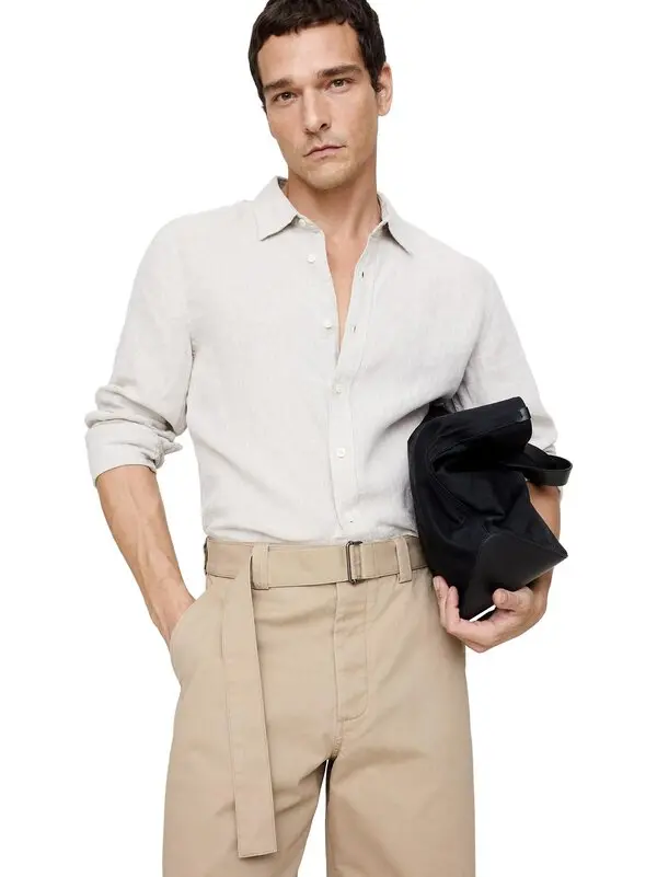 Banana Republic Loose Chino With Belt - Workwear Khaki Beige