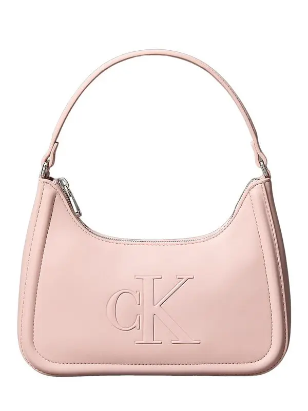 Calvin Klein Embossed Monogram Shoulder Bag - Pale Conch