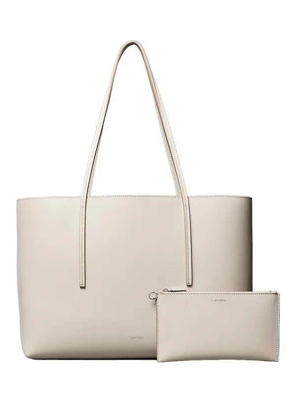Calvin Klein Foil Logo Tote - Chateau /desert Taupe