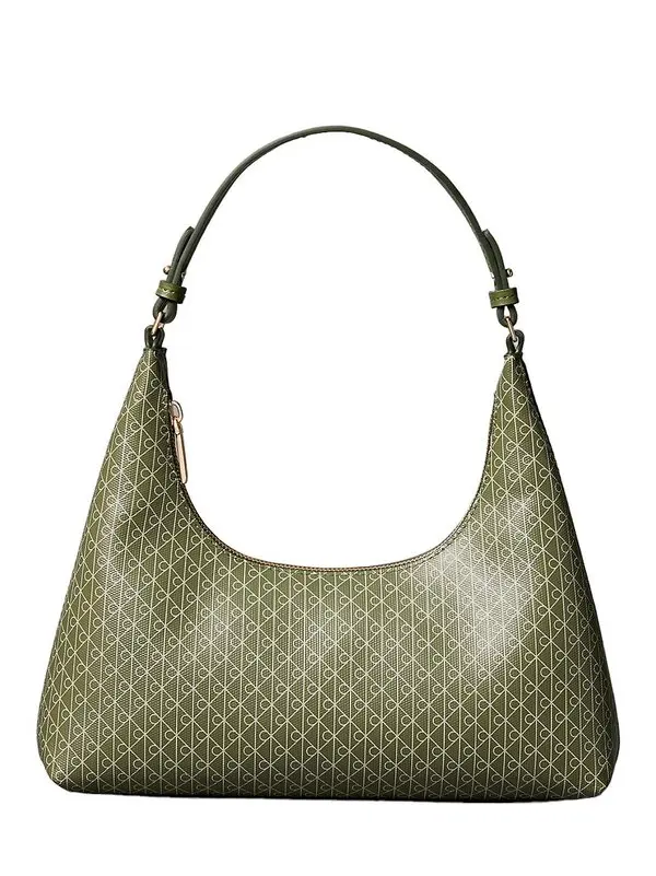 Calvin Klein Allover Emblem Logo Shoulder Bag - Olivine Aop