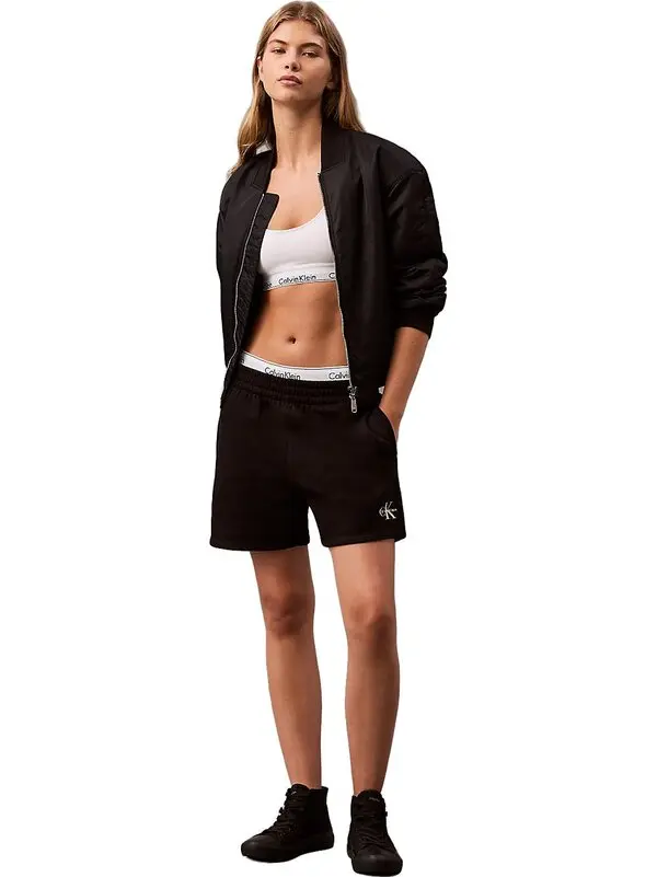 Calvin Klein Monogram Logo Fleece Shorts - Black Beauty