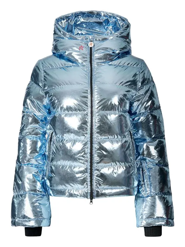 Perfect Moment Metallic Polar Flare Down Jacket - Blue-foil