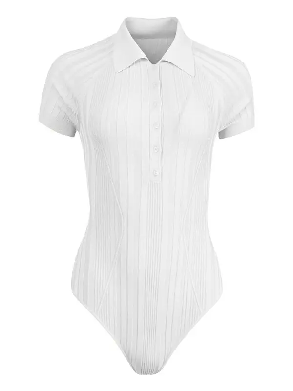 Fleur Du Mal Rib Polo Bodysuit - Ivory