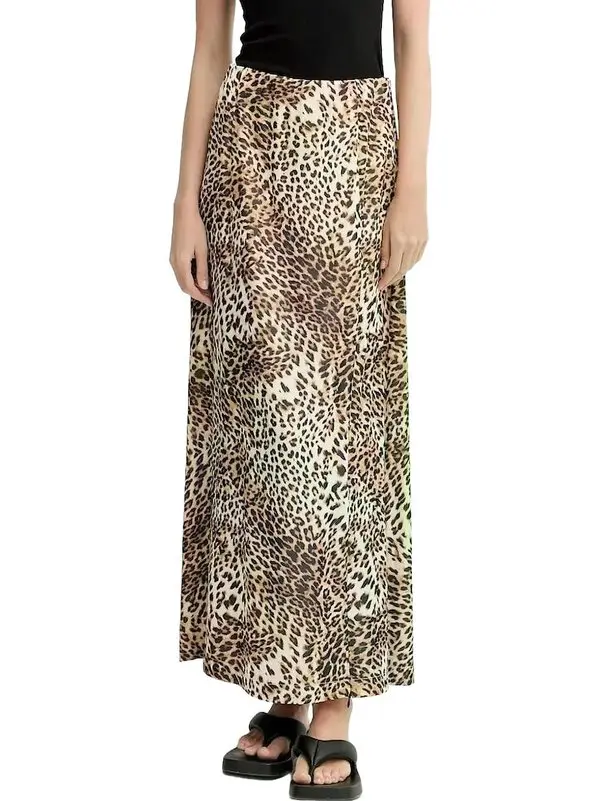 GESTUZ Gzleelo Leopard-print Midi Skirt - Neutrals