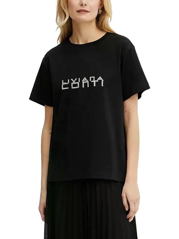 Liviana Conti Embroidered Logo T-shirt - Black