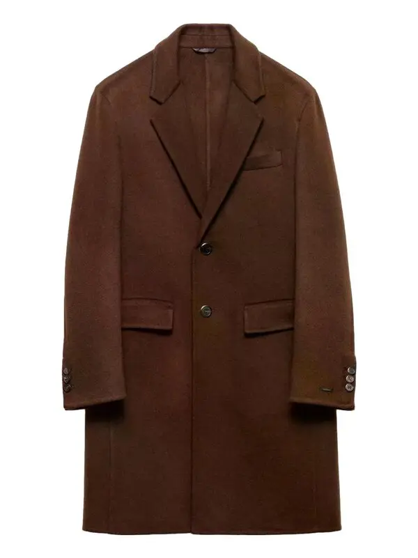 Prada Notched-lapel Single-breasted Coat - Brown