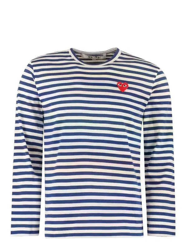 Play Comme Des Garcon Logo-appliqué T-shirt - Blue